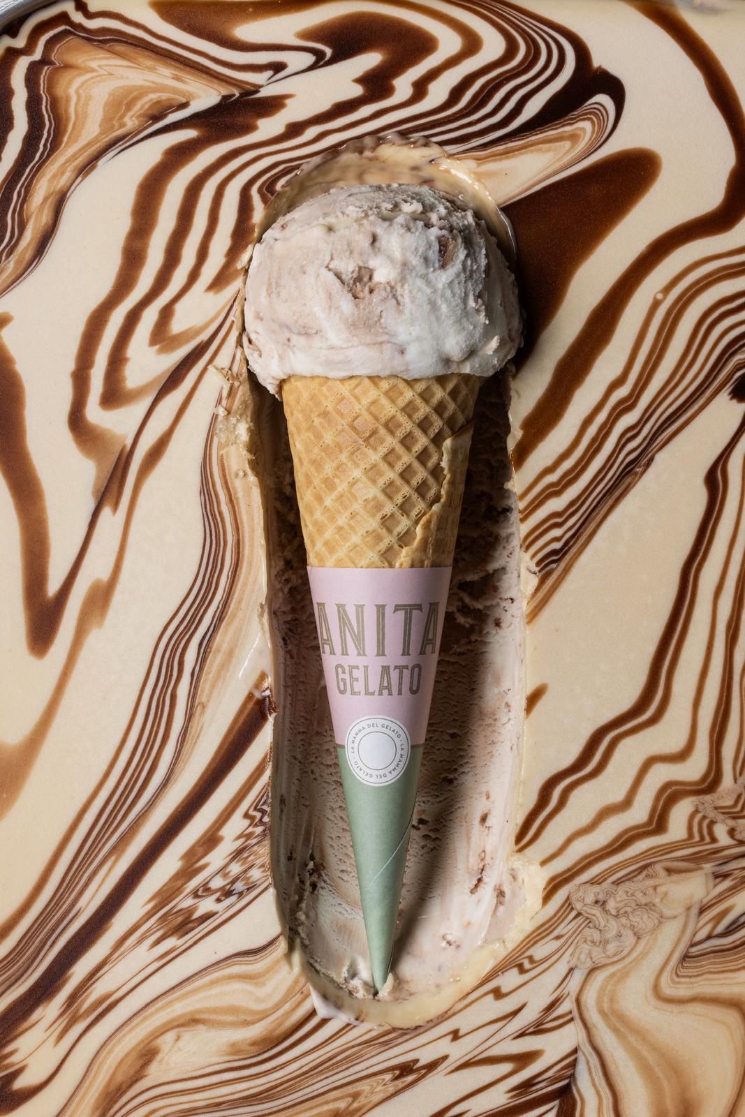 White Chocolate Nougat Wafers Ice Cream | Anita Gelato UK